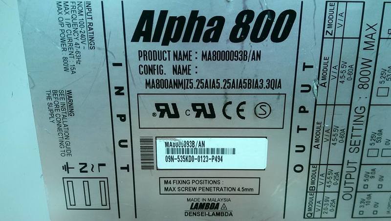 DENSEI-LAMBDA Alpha 800 Power Supply MA8000093B/AN - 裕益科技自動化設備可程式編碼器PLC分散式控制系統DCS